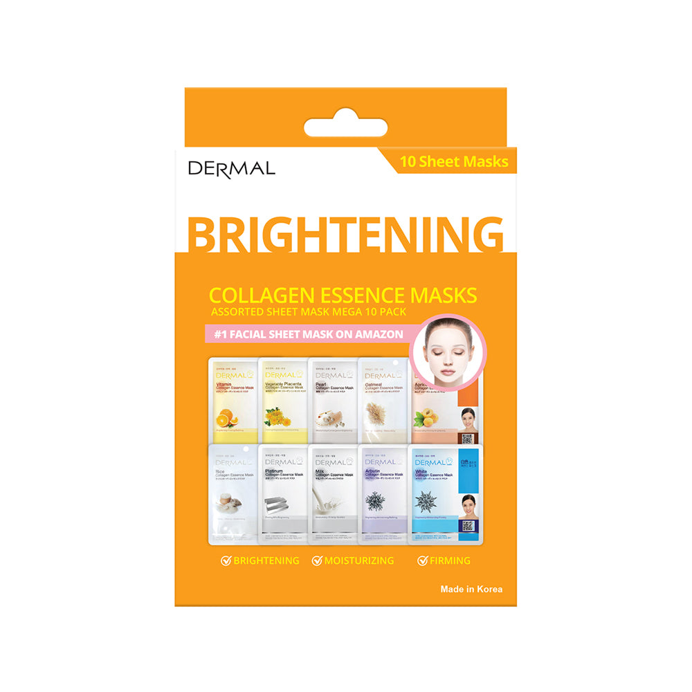 Brightening Collagen Essence Masks Assorted Sheet Mask Mega 10 Pack ...