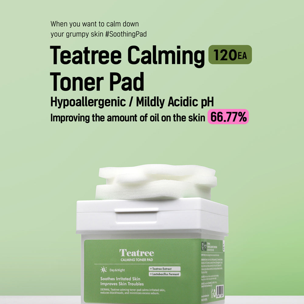 Dermal - Tea Tree Calming Toner Pad 120 Pads | Kurious Mall – KURIOUS MALL